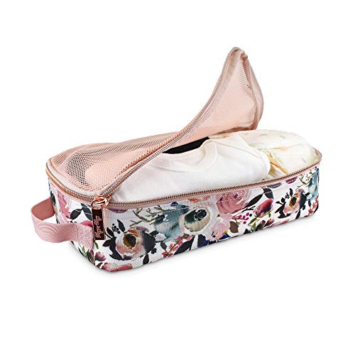 Itzy Ritzy Packing Cubes for Travel β Set of 3 Packing Cubes or Travel Organizers; Each Travel Cube Features a Mesh Top, Double Zippers and a Fabric Handle (Blush Floral)