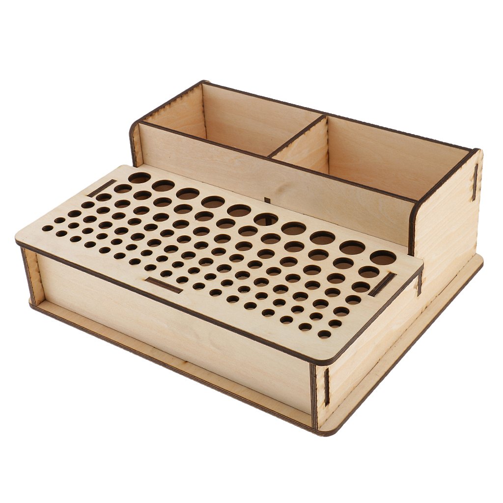 Jili Online Wood Leather Craft Tools Holder Rack Stand Leather Stamp Punch Tools Storage Box Organizer