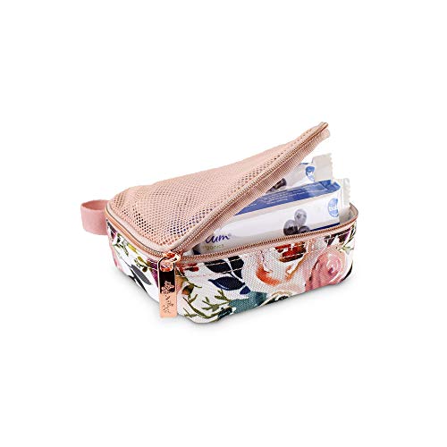 Itzy Ritzy Packing Cubes for Travel β Set of 3 Packing Cubes or Travel Organizers; Each Travel Cube Features a Mesh Top, Double Zippers and a Fabric Handle (Blush Floral)