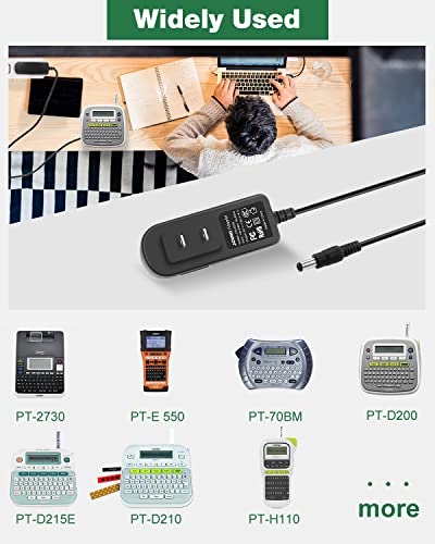 9V AC DC Adapter for Brother P-Touch PT-D210 PTD210 PT-D200 PTD200 PT-D215e PT-D200VP PTH110 PT70BM Label Maker Replacing Batteries for Brother AD-24 AD-24ES AD-20 AD-30 AD-60, JOVNO 1.6A Power Supply