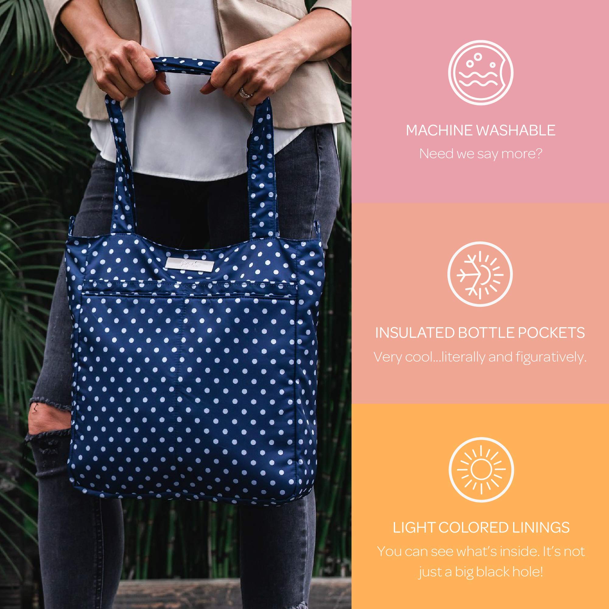 JuJuBe Be Light Zippered Tote Bag, Beach Bag, Work Bag, Diaper Bag Tote, Lightweight Zippered Tote