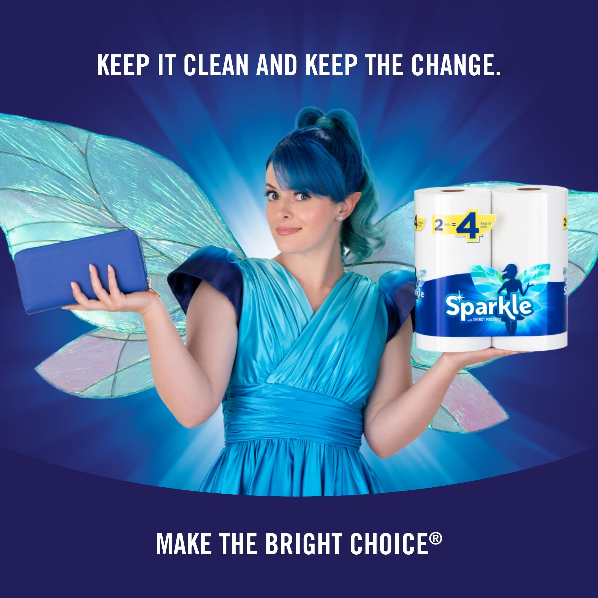 Sparkle® Tear-A-Square® Paper Towels, 2 Double Rolls = 4 Regular Rolls, 2 Count (Pack of 1)
