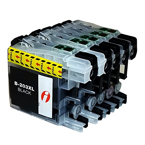 INK4WORK 5 Pack Compatible Ink Cartridge Replacement for Brother LC203 XL LC203XL LC-203 for MFC-J460DW MFC-J480DW MFC-J485DW MFC-J680DW MFC-J880DW MFC-J885DW (2 Black, 1 Cyan, 1 Magenta, 1 Yellow)