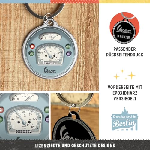 Nostalgic-Art 48030 Vespa - Tacho, Key Chain Round 4 cm,vintage design, Vintage Design, 4cm, Keyring