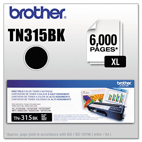 Brother TN315BK High Yield Toner -Cartridge - Black - Laser - 3500 Page - 1 Each