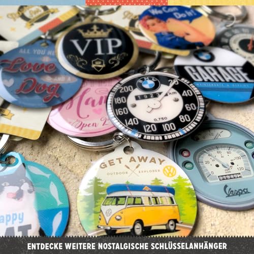 Nostalgic-Art 48030 Vespa - Tacho, Key Chain Round 4 cm,vintage design, Vintage Design, 4cm, Keyring