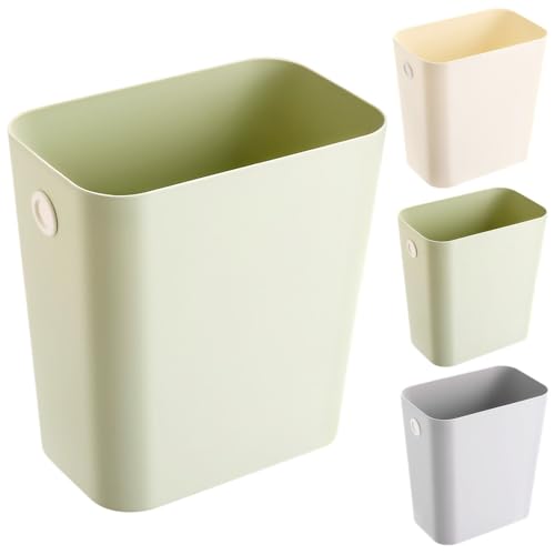 XAJH Small Plastic Trash Can with Fixed Hole, Light Green, 1.8 Gallon Capacity, 10.2"x9.7"x6"LWH