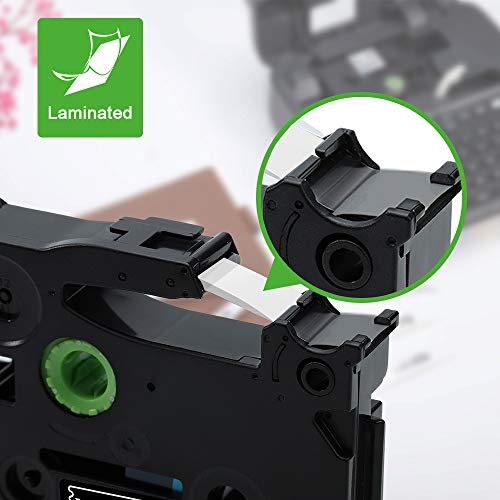 Labelife Compatible Label Tape Replacement for Brother TZe-335 TZe TZ Tape White on Black 12mm 0.47 Inch Laminated Ptouch Label Tape TZe335 for Brother P Touch PTD210 PTH110 PTD600 Label Maker, 4-Pack