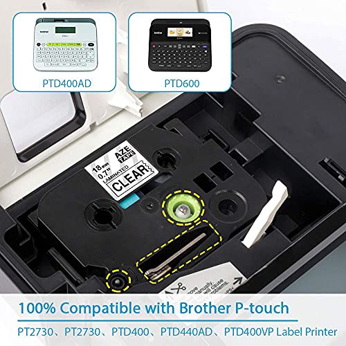Label KINGDOM Label Tape 18mm 0.7 Laminated Tape Replacement Brother TZe-241 TZe141 TZe 641 TZe441 TZe541 TZe741 3/4 Inch Tape for Ptouch D400 D600 1880 Label Maker, 6-Pack