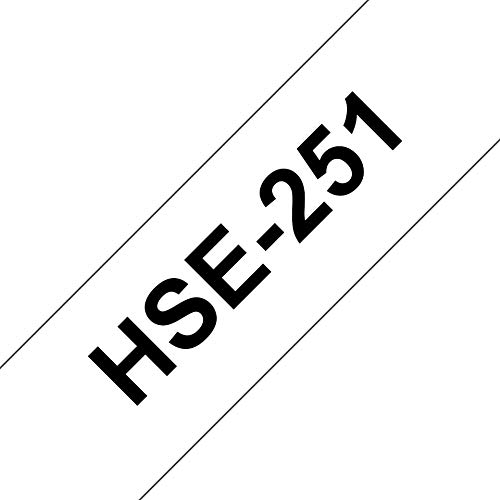 Brother Mobile HSE251 Heat Shrink Tube for PT-E500 Printer, 23.6 mm W x 1.5 m L, Black on White