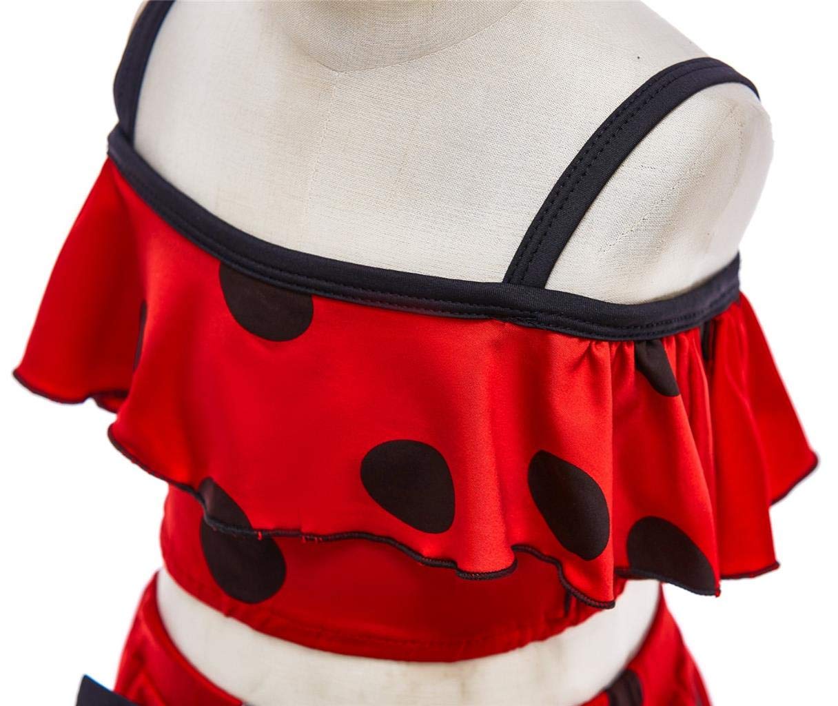 Lito Angels Toddler Girls Ladybug Polka Dots Swimsuit Bathing Suit Poolside Swimwear Tankini Two Piece Set Size 4T