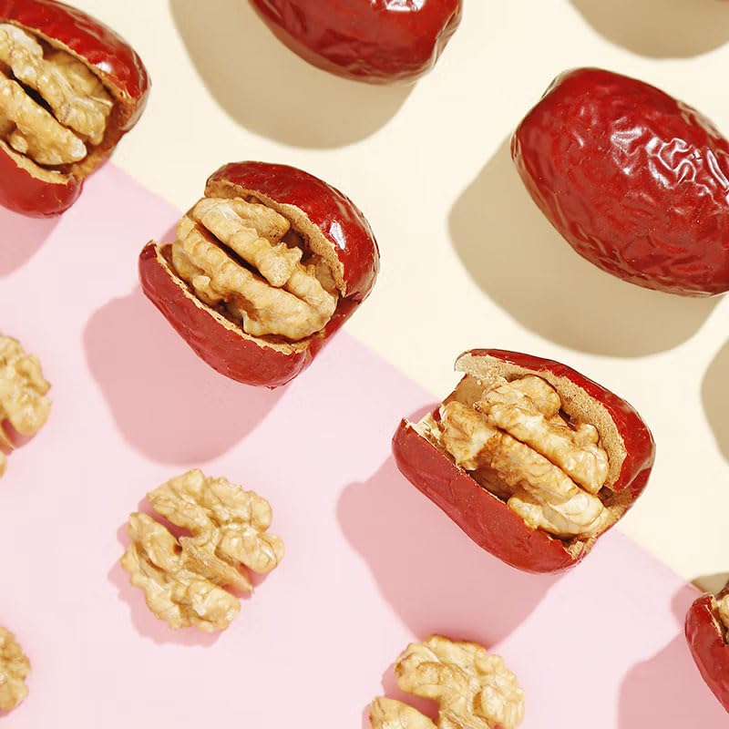 Grey jujube with walnuts 17.6 oz/500 g stuffed dates clip walnut independent small packaging casual snacks jujube dates and walnuts