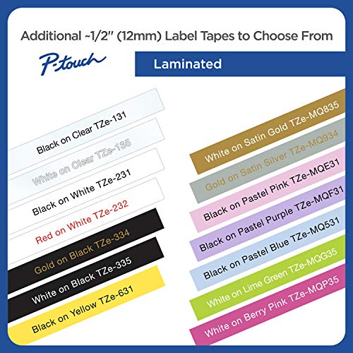 Brother P-touch TZe-M31 Black Print on Premium Matte Clear Laminated Tape 12mm (0.47”) wide x 8m (26.2’) long, TZEM31