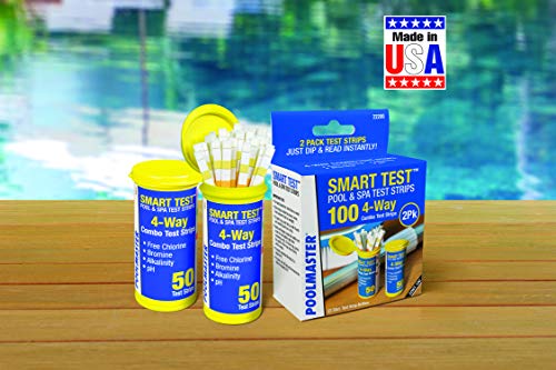 Poolmaster 22200 Smart 4-Way Swimming Pool and Spa Water Chemistry Test Strips, 100 Count, 2 Pack, Made in The USA, Yellow