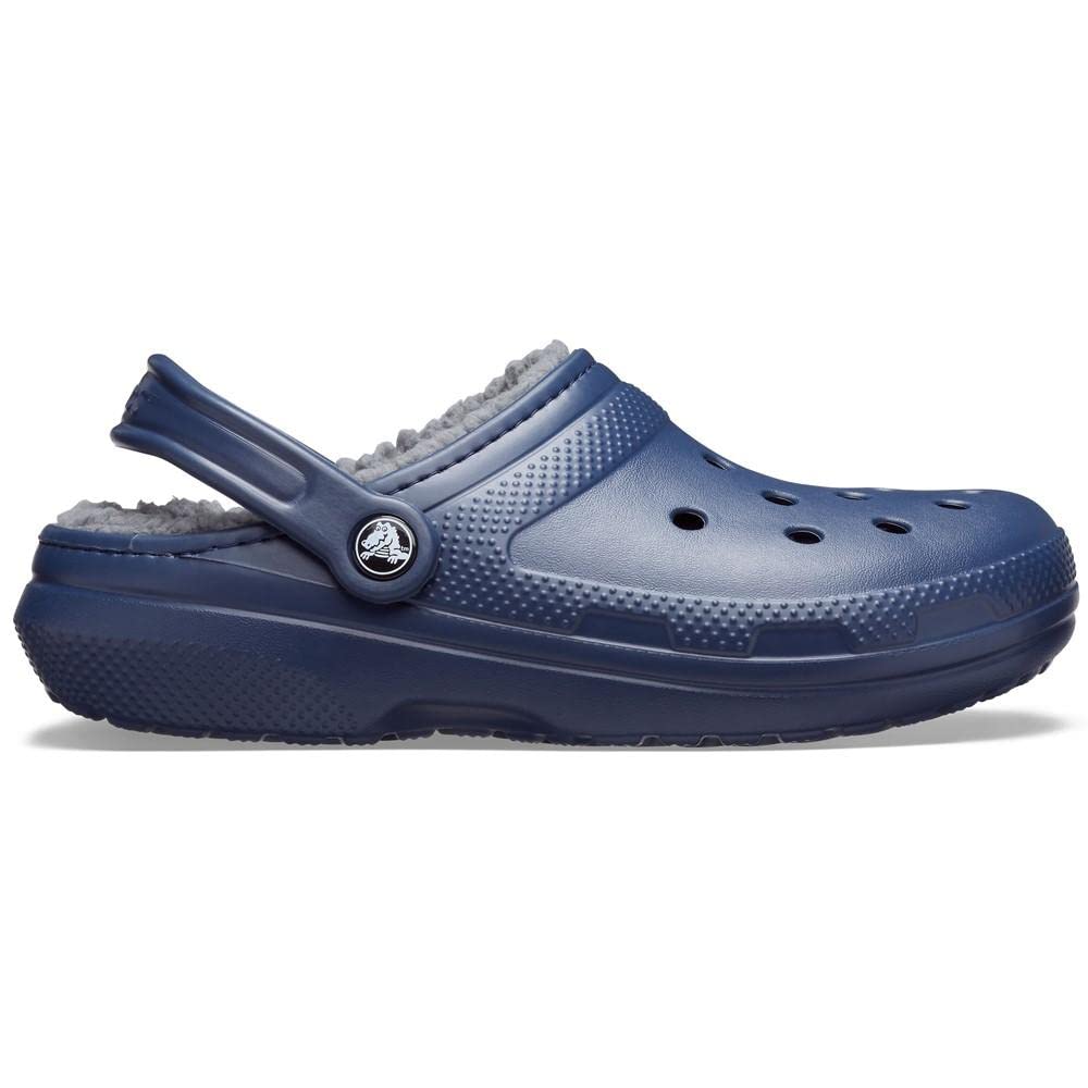 Crocs Unisex-Adult Classic Lined Clog, Navy/Charcoal, 13 Women/11 Men