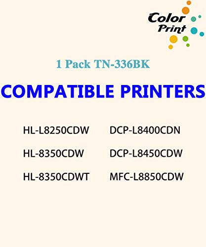 ColorPrint Compatible TN336 Toner Cartridge Replacement for Brother TN-336 TN336BK TN-336BK Used for HL L8350CDW L8250CDN L8350CDWT 4150CDN MFC L8600CDW L8850CDW 9970CDW Printer (1x Black, 1-Pack)