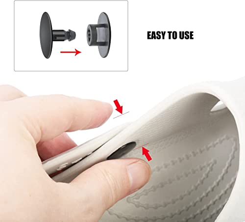 LUAATT Universal Beach Shoes Replacement Rivets,10 Set Repair Plastic Button for Men and Women Summer Shoes Strap (Black)