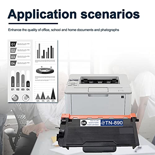 Ultra High Yield 6 Pack Black TN890 TN-890 Compatible Toner Cartridge Replacement for Brother HL-L6250DW L6400DW L6400DWT MFC-L6750DW L6900DW Printer Ink Cartridge