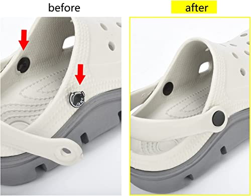LUAATT Universal Beach Shoes Replacement Rivets,10 Set Repair Plastic Button for Men and Women Summer Shoes Strap (Black)