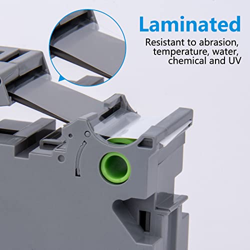 Weemay 5 Pack TZe141 Label Replacement for Brother Tze Tape 18mm 0.7" Laminated Clear TZe TZe-141 TZ141 TZ-141 3/4 Inch Black on Clear labelling for P-touch PT-D400AD PT-D610BT PT-D600 PT-D410 Printer