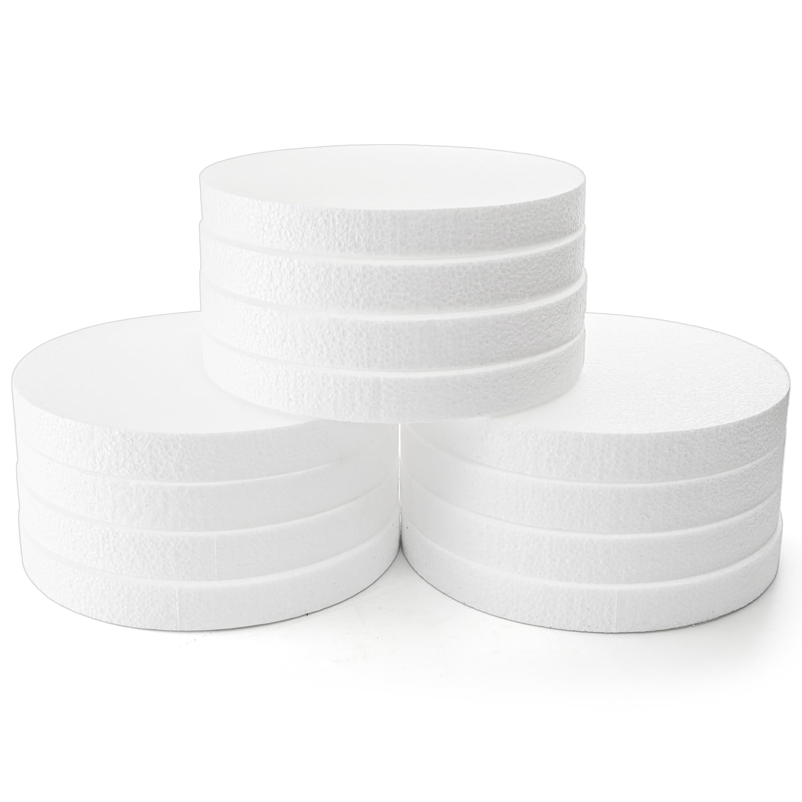 ZOOFOX 12 Pack 8 Inch Foam Circles for Crafts, Round Polystyrene Disc for Arts and Crafts Supplies, Modeling, Sculpture, DIY Projects