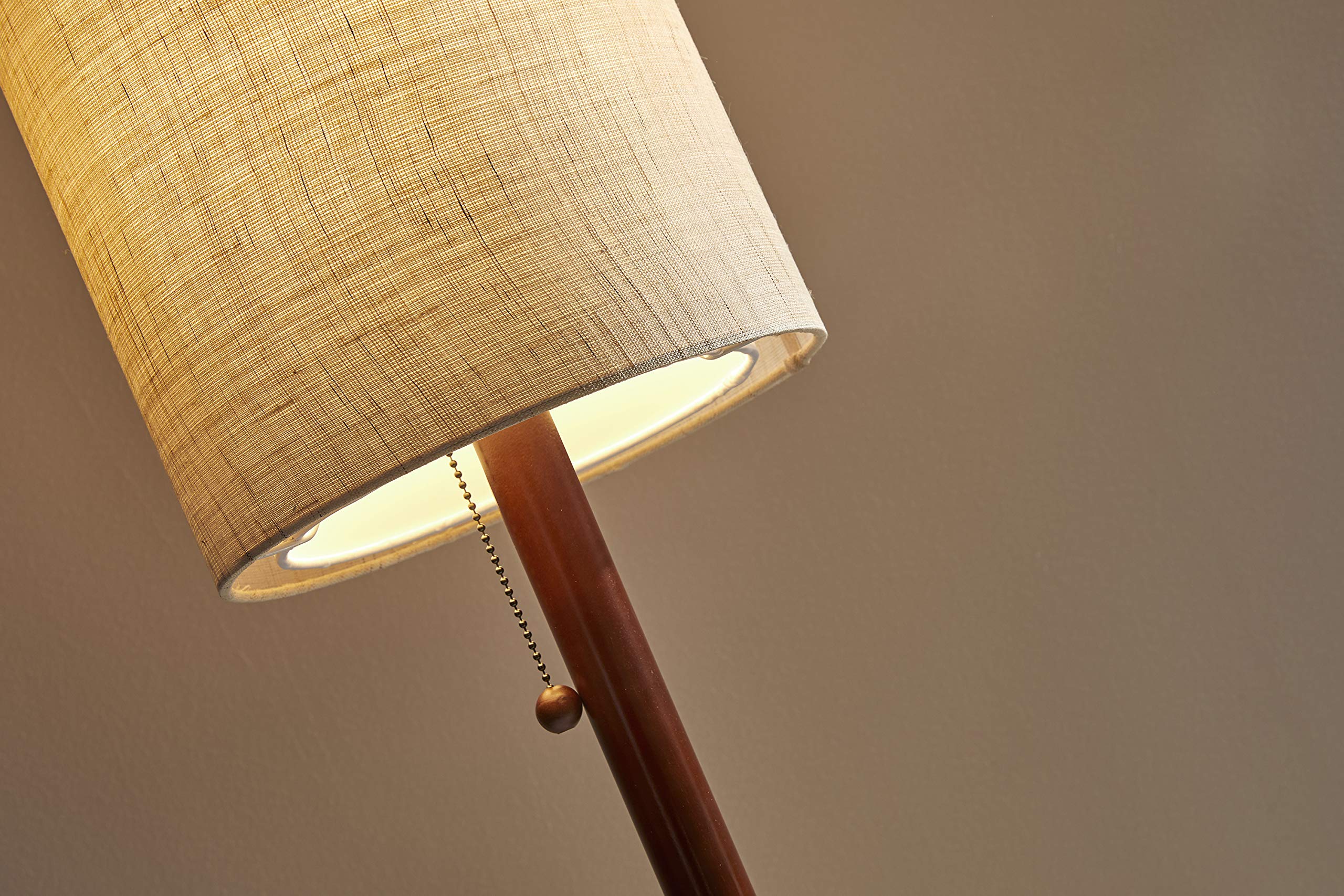 Adesso Home 3338-15 Transitional One Light Floor Lamp from Hamptons Collection in Bronze/Dark Finish, Brown and Beige