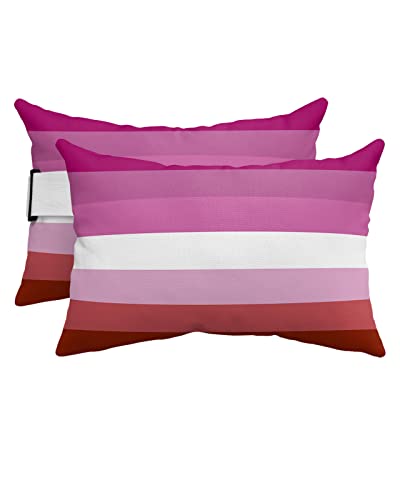 Recliner Head Pillow Ledge Loungers Chair Pillows with Insert Modern Sexuality Flag Asexual Purple and Brown Lumbar Pillow with Adjustable Strap Outdoor Waterproof Patio Pillows for Beach Pool, 2 PCS