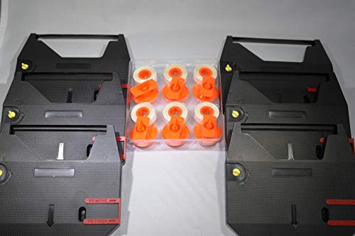 FJA Products Compatible Typewriter Ribbons & Correction Tape Spools for Brother AX10, AX15, SX4000, GX6750 Typewriters. Includes 6 Black Typewriter Cassettes and 6 Lift Off Correction Spools
