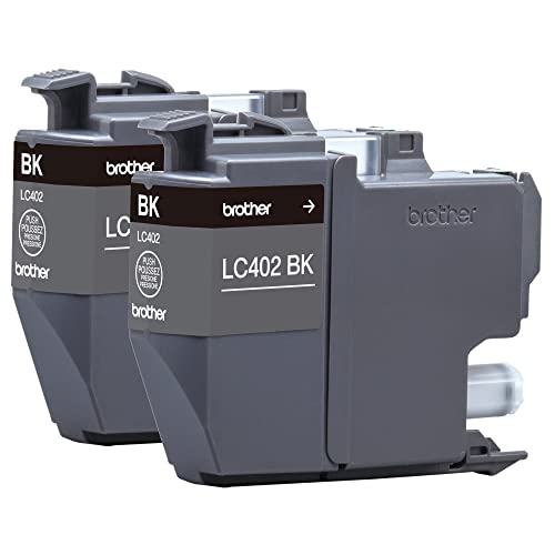 Brother Genuine LC402 2PK 2-Pack of Standard Yield Black Ink Cartridges