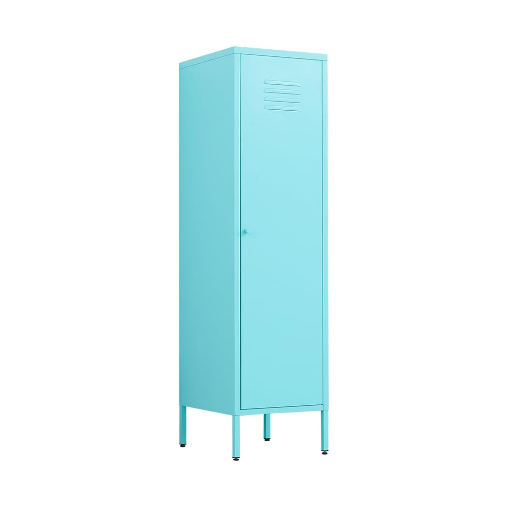 DAYTOYS Metal Storage Cabinet for Kids Bedroom, School Classroom,Office, Home-Kids Lockers Cabinet with 2 Shelves and Hanging Rod-Stackable Steel Storage Cabinet for Home (Blue)