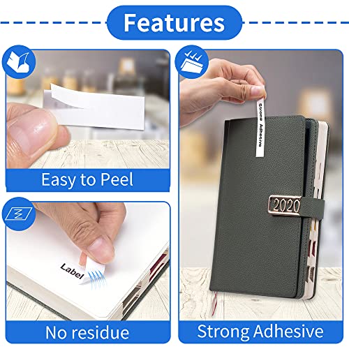 6-Pack P Touch Label Tape, TZe-231 TZ Tape 12mm 0.47 Inch Laminated White TZe231 TZe 231 Compatible with Brother P-Touch Label Maker PT-H110 PT-D210 D220 D600 D400 D400AD D610BT P710BT, Black on White