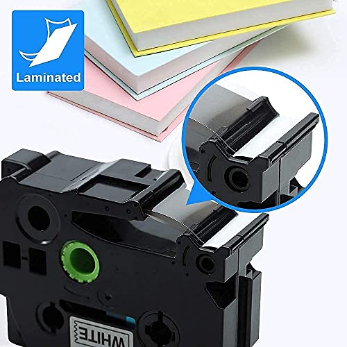 Compatible 18mm Label Tape Replacement for Brother P Touch TZe Label Tape Multicolor Bundle with TZe-241 Label Tapes, 0.7" x 26.2', Clear/White/Black Tape (Total 8-Pack)