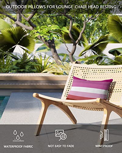 Recliner Head Pillow Ledge Loungers Chair Pillows with Insert Modern Sexuality Flag Asexual Purple and Brown Lumbar Pillow with Adjustable Strap Outdoor Waterproof Patio Pillows for Beach Pool, 2 PCS
