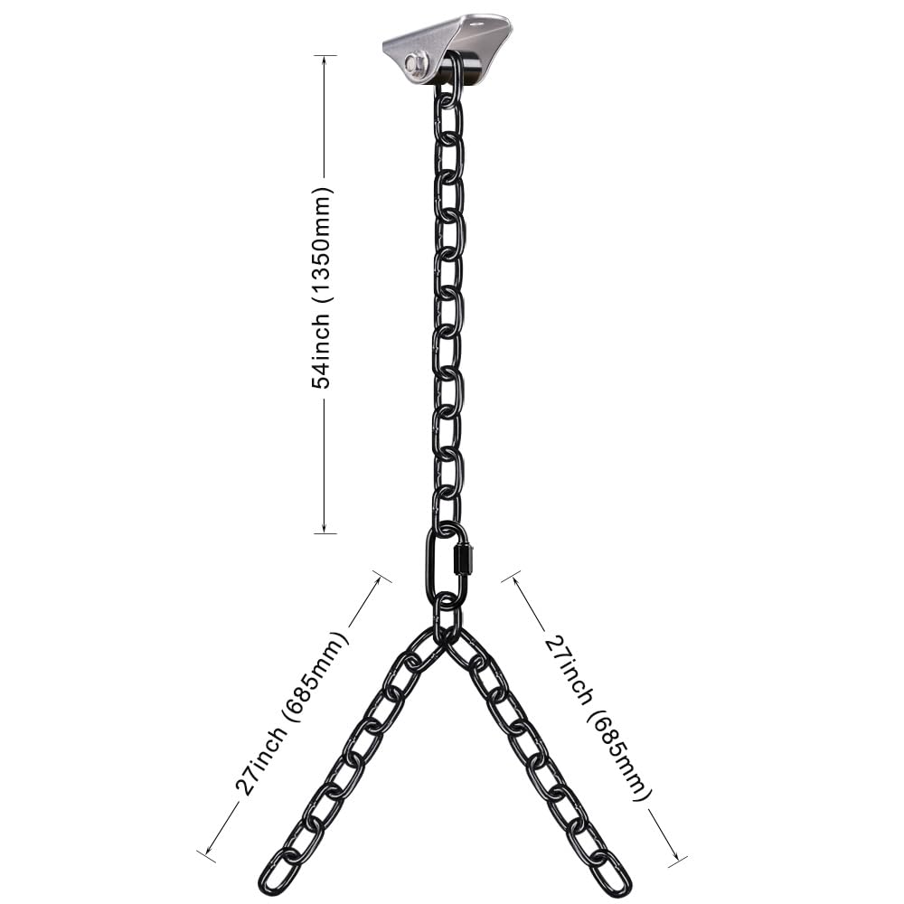 BeneLabel Heavy Duty Porch Swing Chain Kit with Silent Hangers, Hammock Chair Hardware for Indoor/Outdoor Hanging Chairs, Punching Bags and More, Easy Installation, Rustproof, 1000LB Capacity, 81"