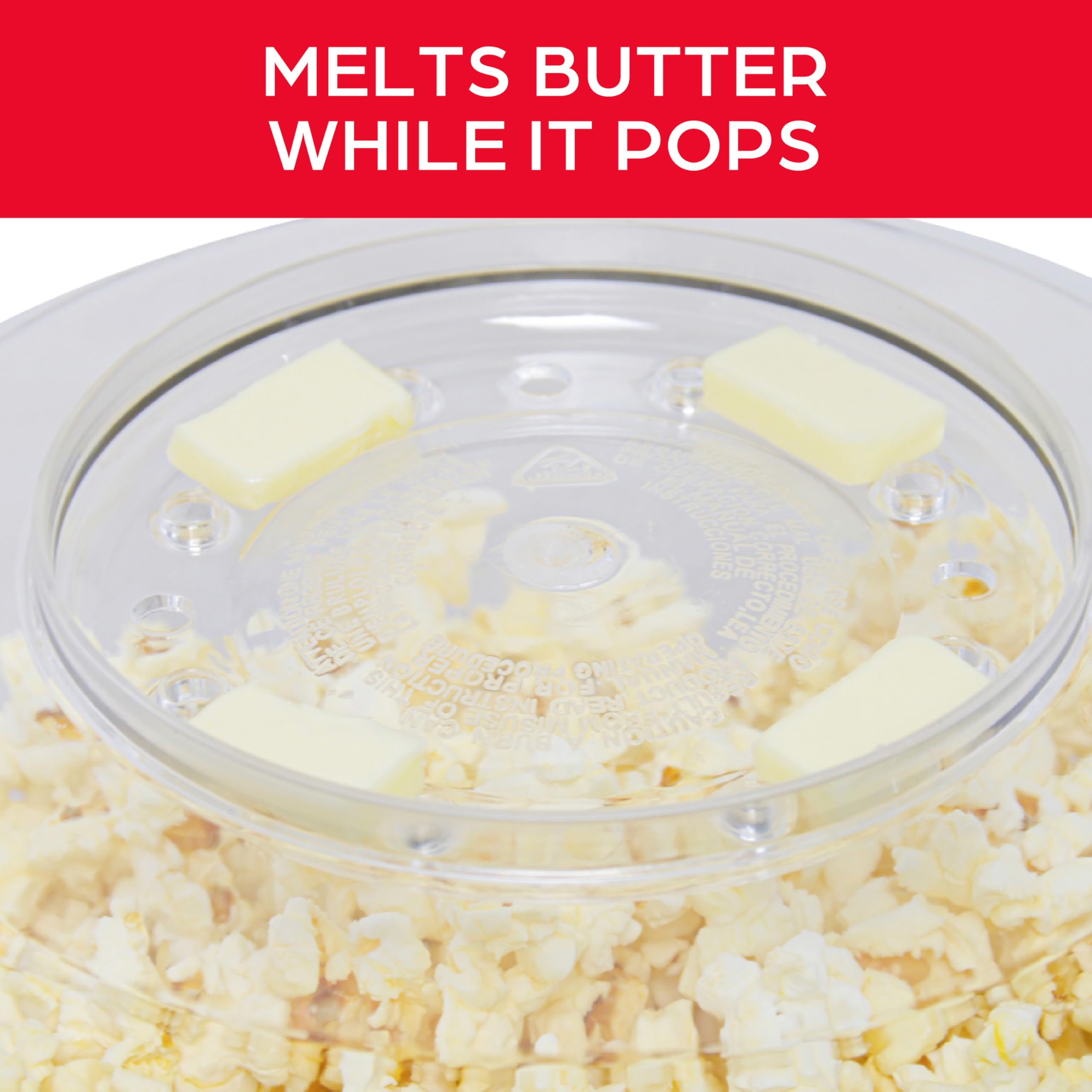 West Bend Stir Crazy Popcorn Machine Electric Hot Oil Popper Includes Large Lid for Serving Bowl and Convenient Nesting Storage, 6-Quart, Red