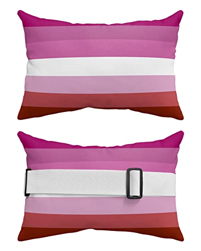 Recliner Head Pillow Ledge Loungers Chair Pillows with Insert Modern Sexuality Flag Asexual Purple and Brown Lumbar Pillow with Adjustable Strap Outdoor Waterproof Patio Pillows for Beach Pool, 2 PCS