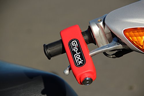 Grip-Lock GLRed Red Motorcycle and Scooter Handlebar Security Lock