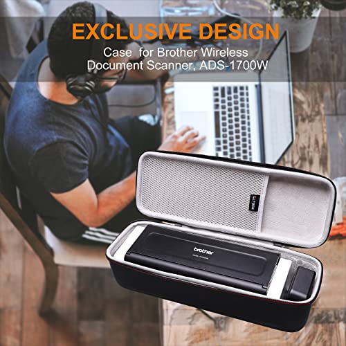 LTGEM EVA Hard Case for Brother ADS-1250W / ADS-1700W / ADS-1200 Wireless Document Scanner - Protective Carrying Storage Bag