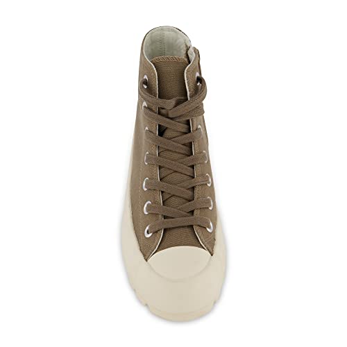 CUSHIONAIRE Women's Vespa high top Canvas Sneaker +Memory Foam and Side Zipper, Olive 6