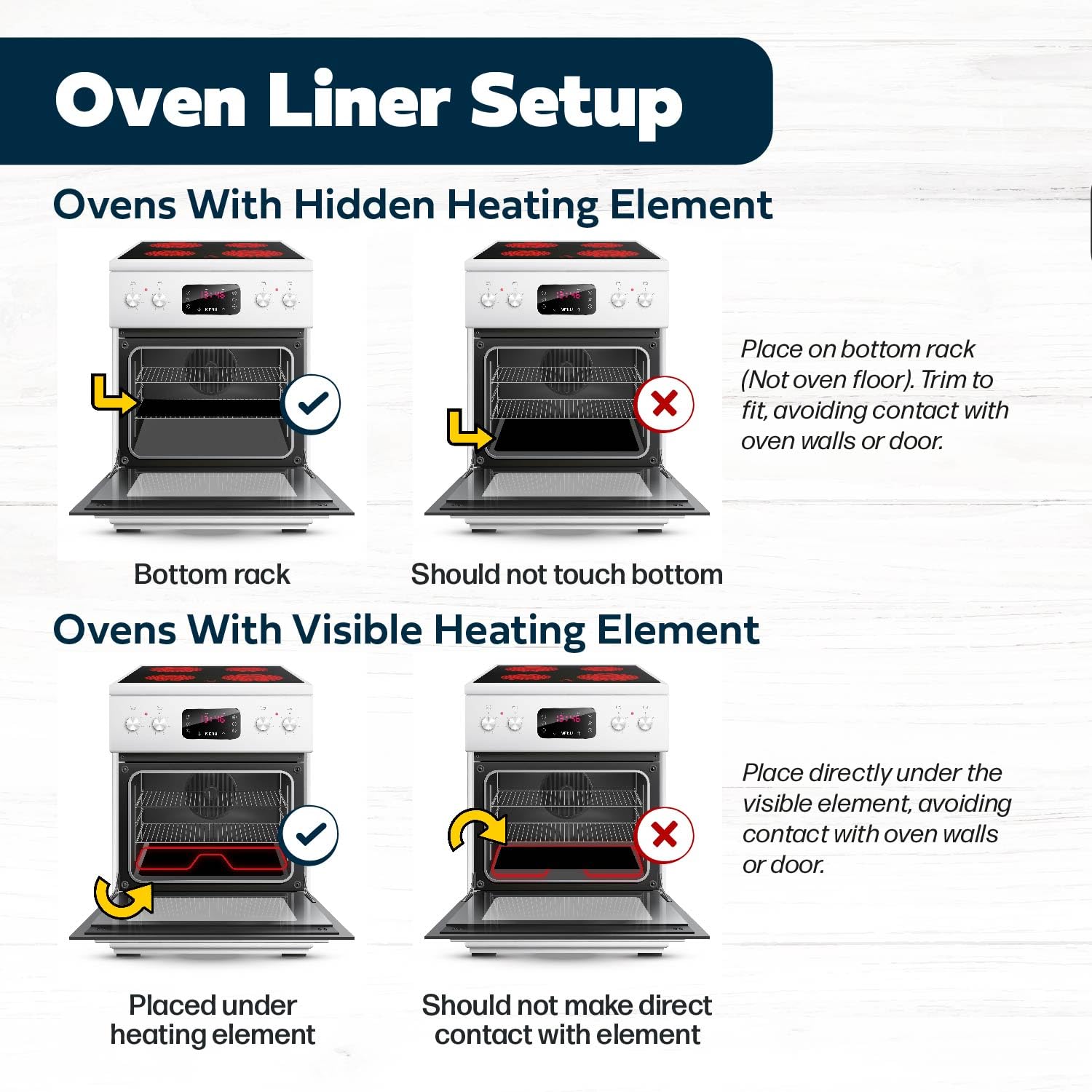 Cooks Innovations Non-Stick Oven Protector Mat - Heavy Duty Nonstick Oven Rack Liners to Protect Convection, Electric, Gas, & Microwave Ovens - BPA & PFOA Free Heat Resistant Baking Mat