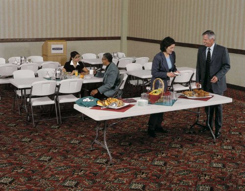 Lifetime 42984 Folding Utility Table, 8 Feet, Almond, Pack of 4
