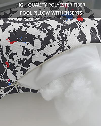 Recliner Head Pillow Ledge Loungers Chair Pillows with Insert Modern Sports Abstract Art Geometry Strips White Gray Lumbar Pillow with Adjustable Strap Patio Garden Cushion for Bench Couch, 2 PCS