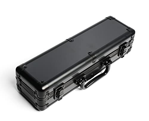 RIGICASE Aluminum 5 slots Hard men's watch box case, Luxury watch display storage organizer box with soft foam pillows snug fit all size watches up to 60mm face