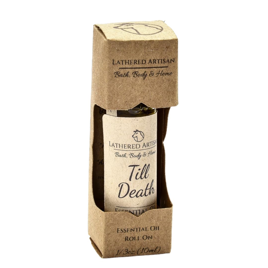 Paraben Free, Alcohol Free - Till Death - Natural Essential Oil Perfume by Lathered Artisan - Plant Based Oil Perfume and Cologne, Nourishing, and Uniquely Handcrafted(Till Death - Roll On)