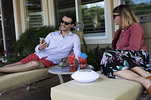 Poolmaster 54504 Portable Floating Waterproof Multi-Light Speaker with Call Functionality for Swimming Pool Party, Patio, Outdoor, Backyard, Multicolor