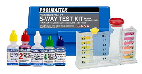 Poolmaster Water Chemistry Case (22270) Premiere Collection 5-Way Swimming Pool & Spa Test Kit, Small, Neutral