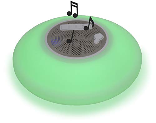 Poolmaster 54504 Portable Floating Waterproof Multi-Light Speaker with Call Functionality for Swimming Pool Party, Patio, Outdoor, Backyard, Multicolor