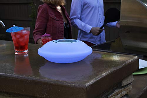 Poolmaster 54504 Portable Floating Waterproof Multi-Light Speaker with Call Functionality for Swimming Pool Party, Patio, Outdoor, Backyard, Multicolor