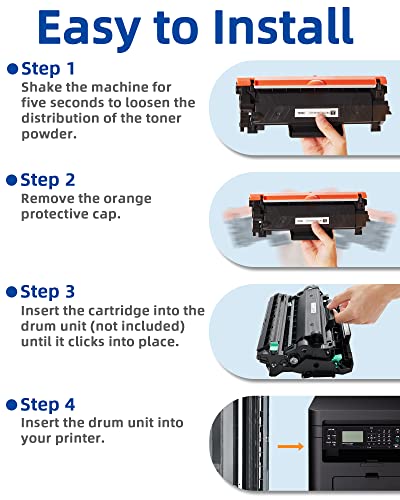 TN760 6000 Pages 2 Packs Toner Cartridge Replacement with Chip for Brother TN-730 TN-760 Black High Yield for DCP-L2550DW HLL2395DW MFCL2710DW MFC-L2750DW Printer