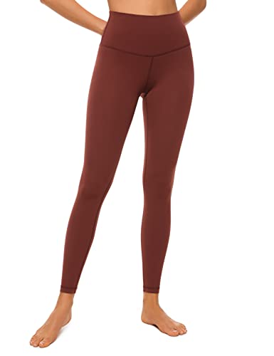 CRZ YOGA Butterluxe Womens Workout Leggings 26.5''- Full Length High Waisted Yoga Pants Buttery Soft Athletic Gym Lounge Jujube Brown Small